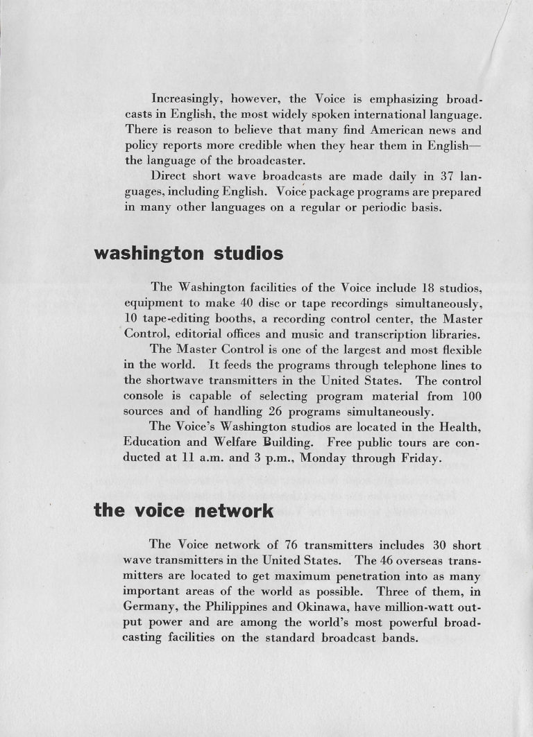 Voice of America 1959 - VOA/USIA Booklet - Cold War Radio Museum