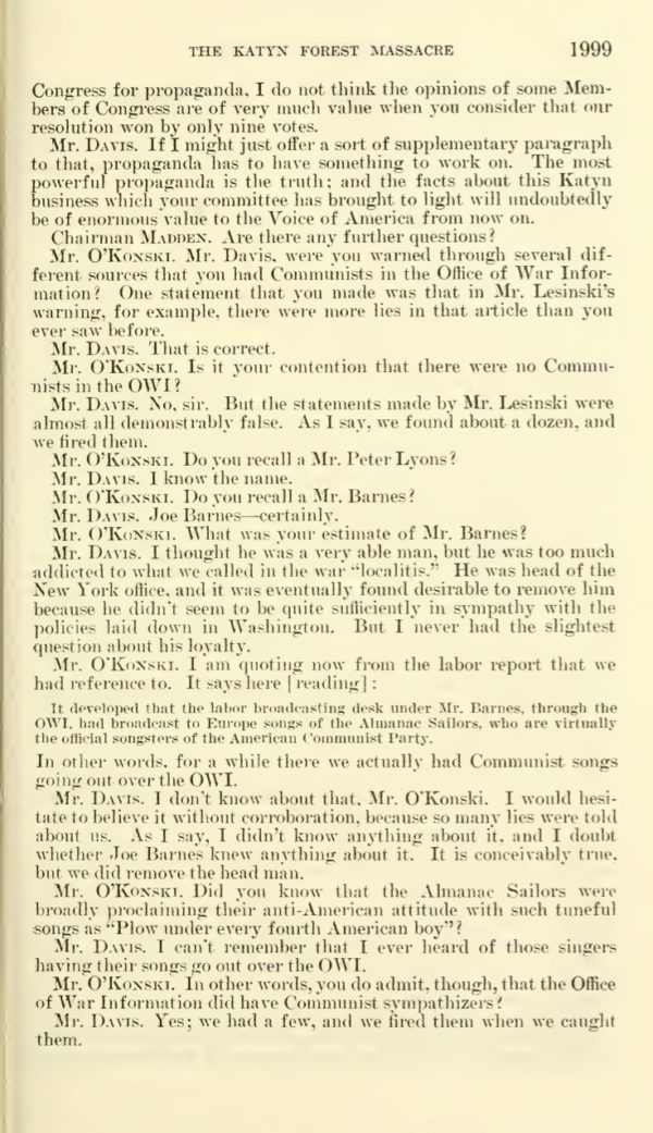 OWI head Elmer Davis spread Soviet Katyn propaganda lie in World War II ...