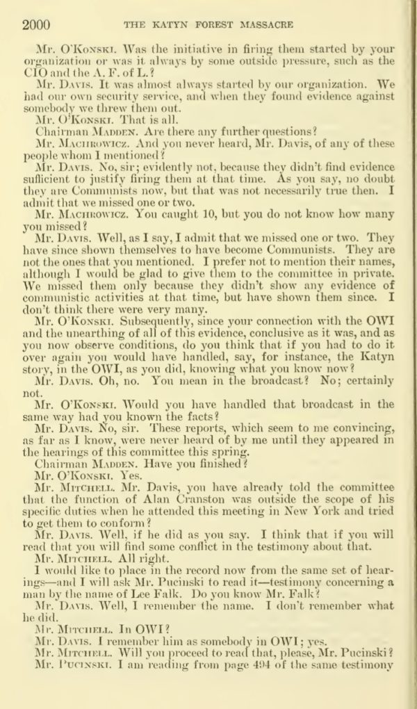 OWI head Elmer Davis spread Soviet Katyn propaganda lie in World War II ...