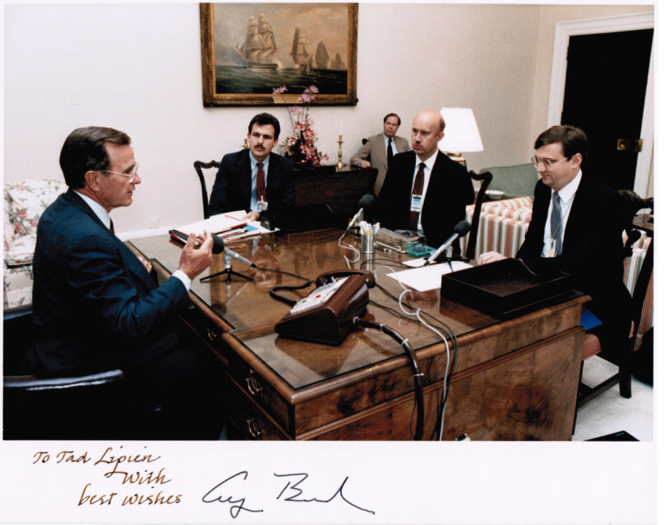 Vice President George H.W. Bush interviewed for Voice of America by Ted ...