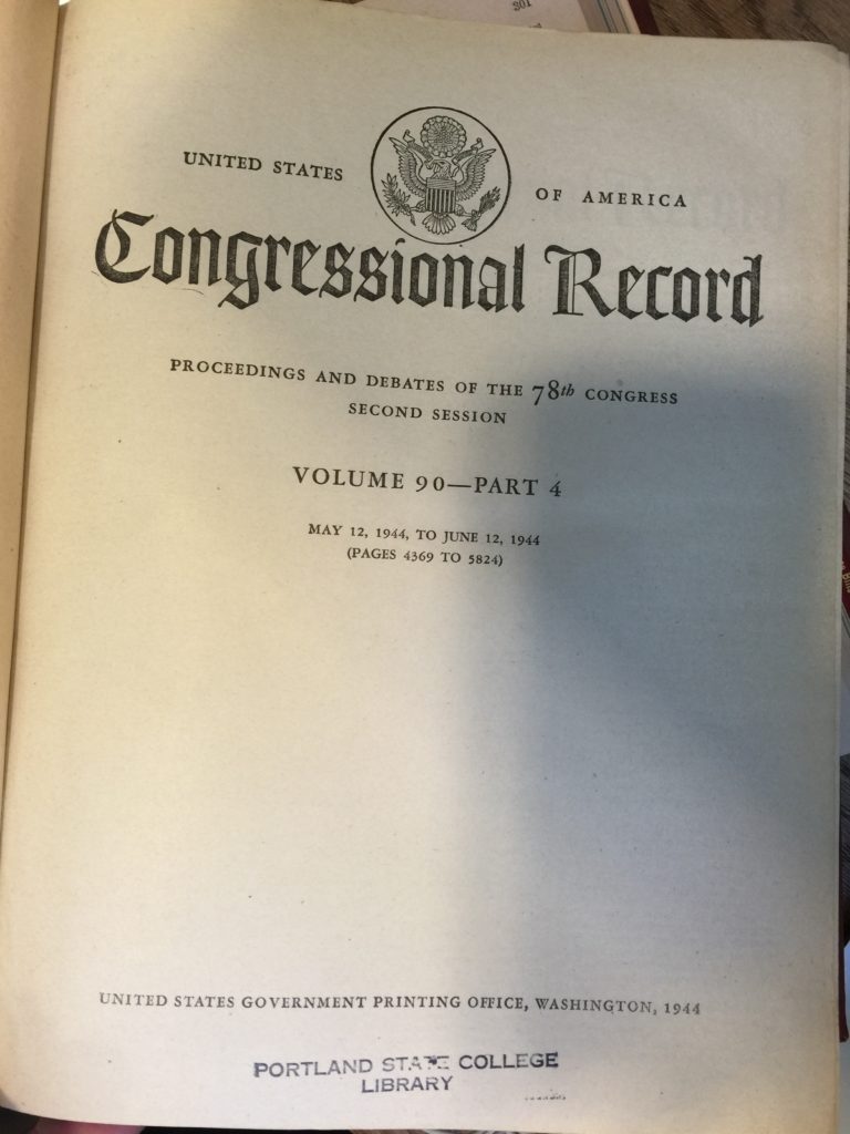OWI Budget – May 26 1944 – Congressional Record Title – Cold War Radio ...
