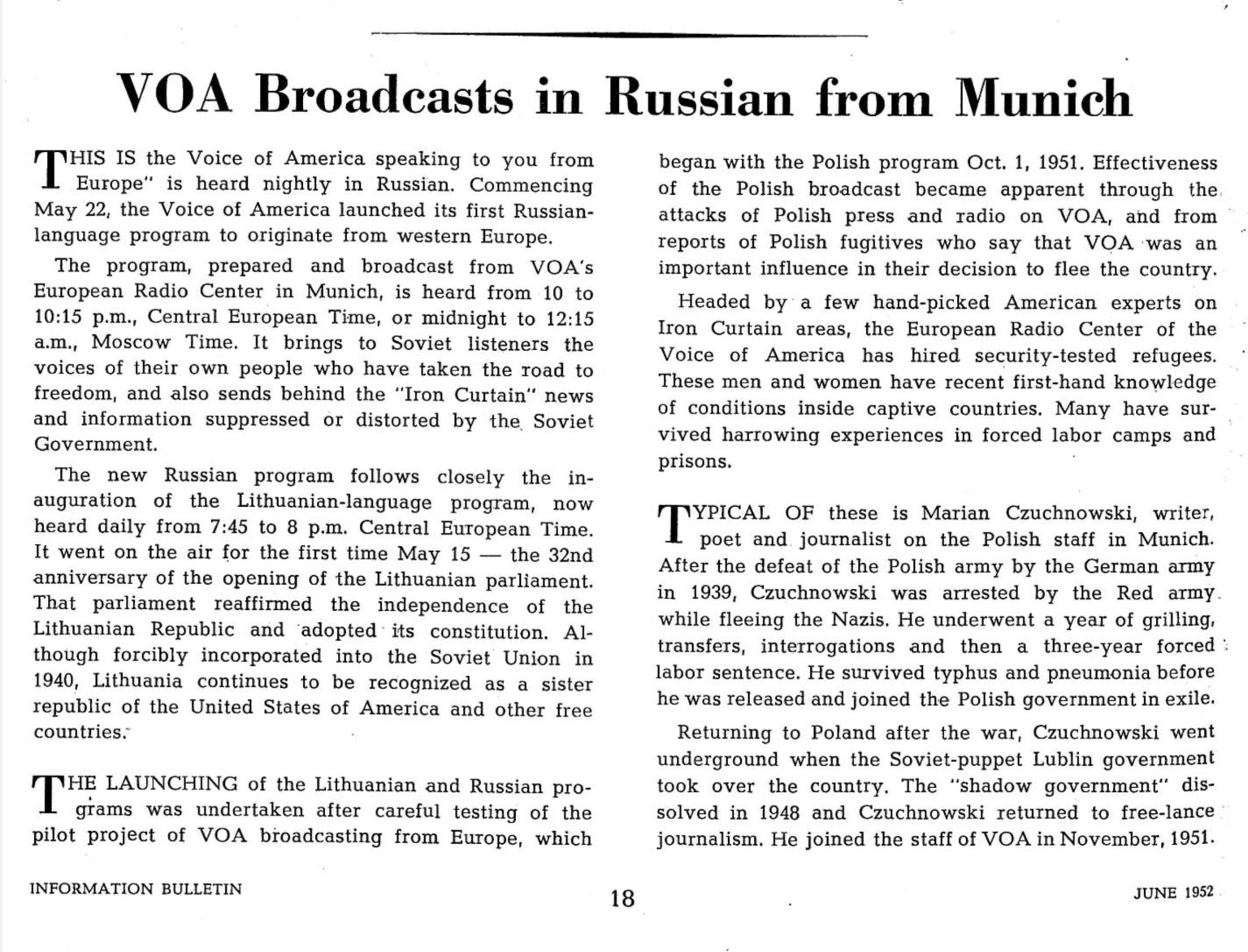 VOA Broadcasts in Russian from Munich – A Backstory - Cold War Radio Museum
