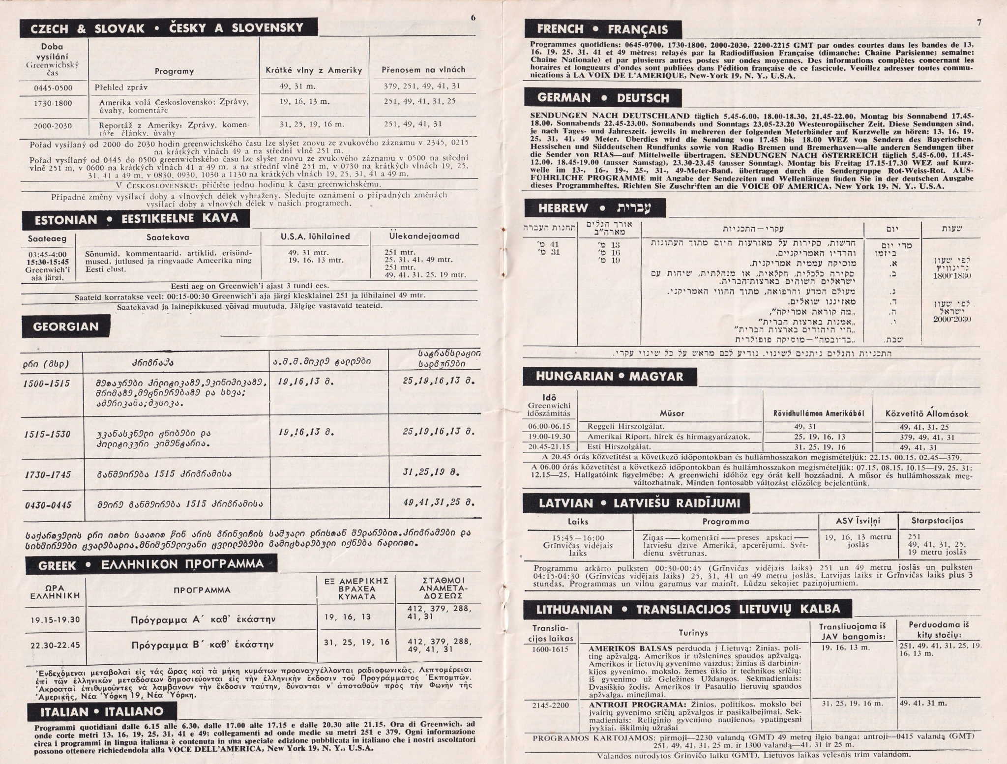 The Voice of America World Program Schedules – November-December 1951 ...