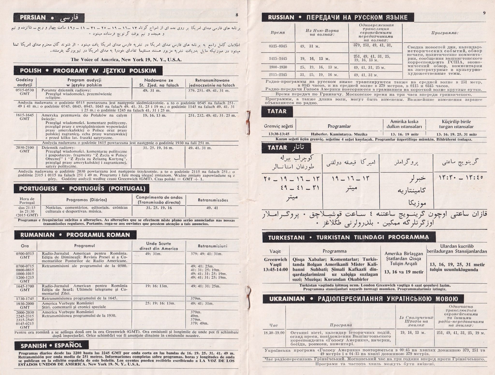 The Voice of America World Program Schedules – November-December 1951 ...