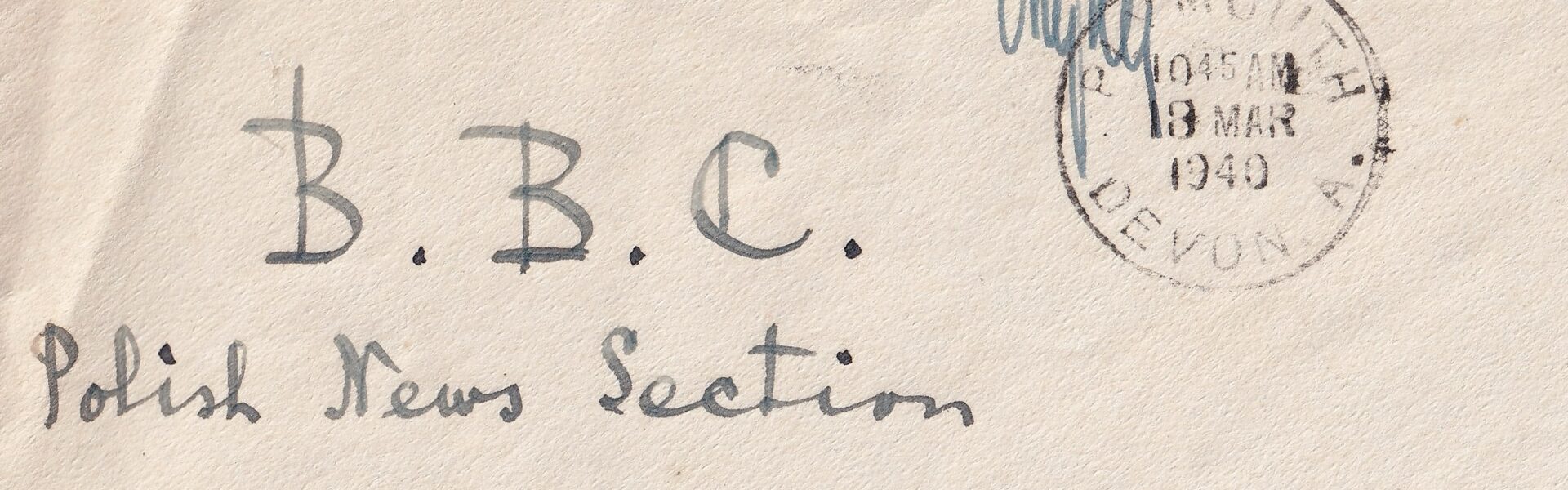 Envelope from a Letter Addressed to the BBC Polish Service in 1940 ...
